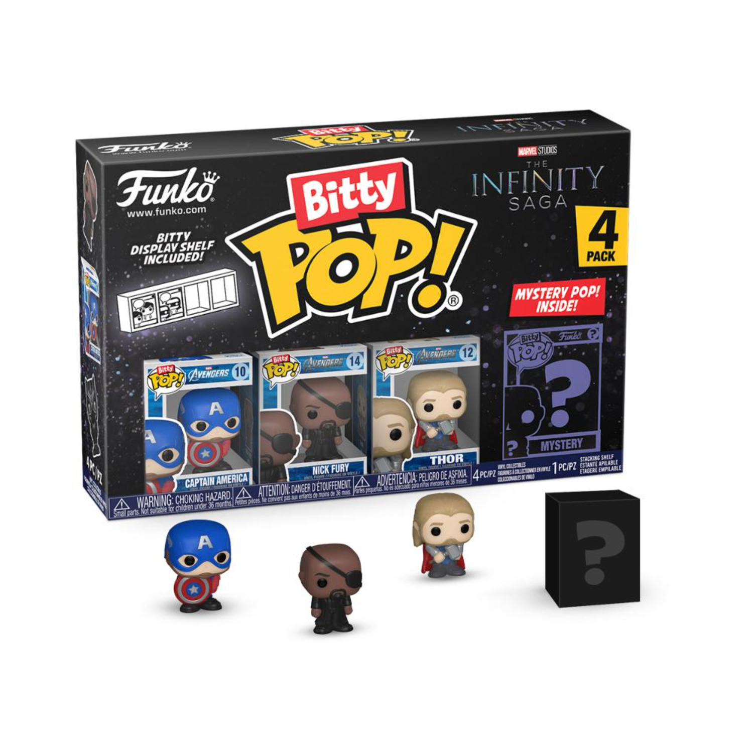 Marvel The Infinity Saga Funko Bitty Pop Captain America Nick Fury Thor - GotYouCovered