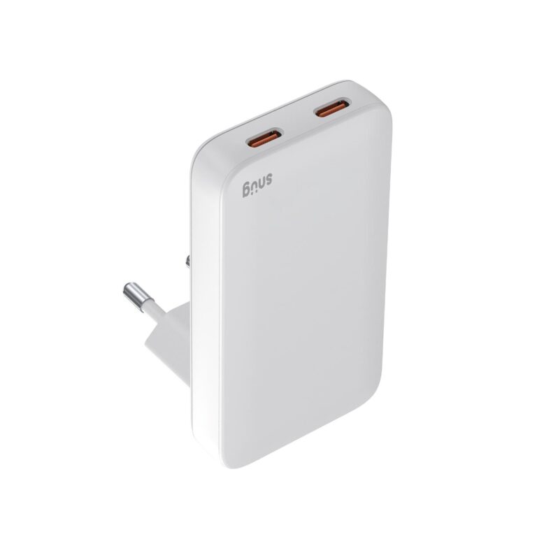 45W Snug PD GaN Slim USB C Wall Charger - 2 Port White