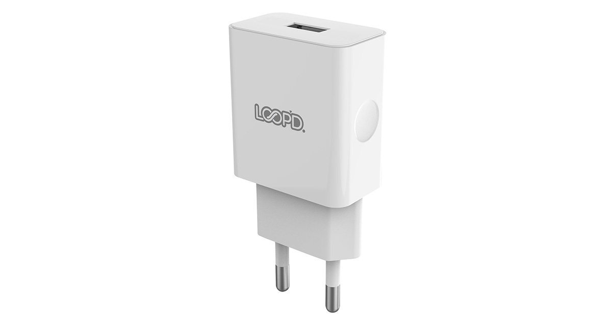 10.5W Loopd Wall Charger – 1-Port White