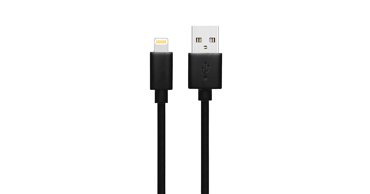 Snug 12W USB to Lightning Cable - 1.2m Black