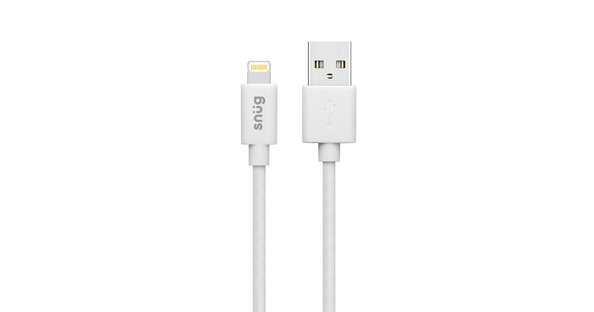 Snug 12W USB to Lightning Cable - 1.2m White
