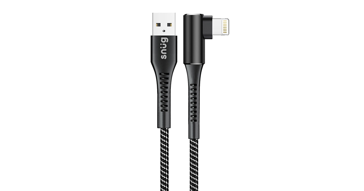 Snug 12W USB A to Lightning Cable - 1.2m Black