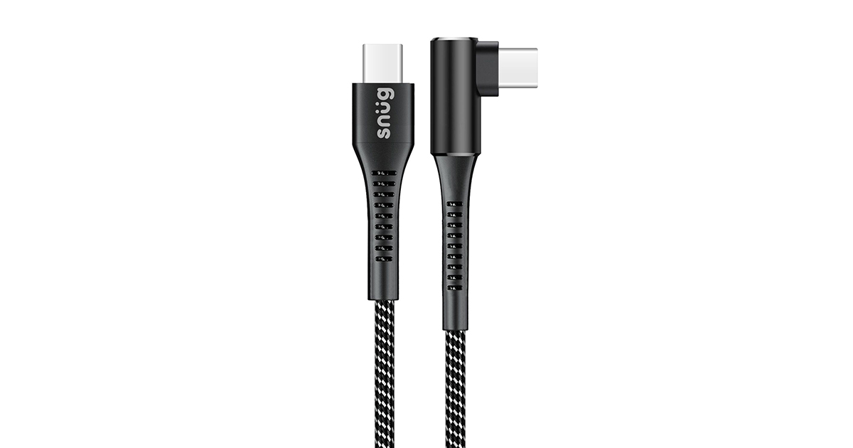 Snug 60W Type-C to Type-C PD Cable - 1.2 Metre Black